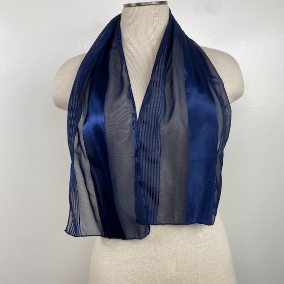 Accessories | Navy Blue Semi Sheer Scarf 75 W X 41 L | Poshmark